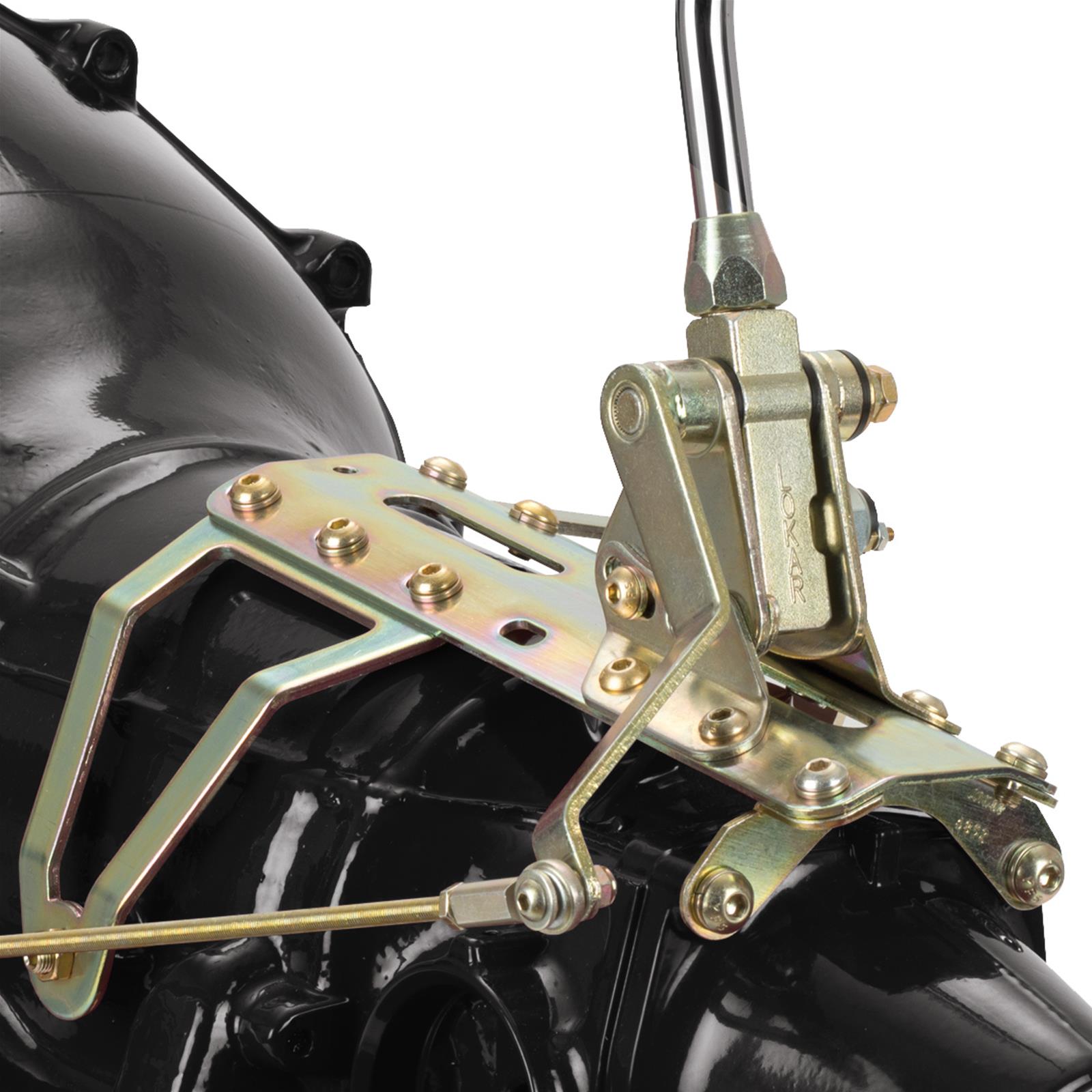 Lokar Trans Mount Billet Shifter Ford FMX 32" Double Bend Arm Blk Mush ...
